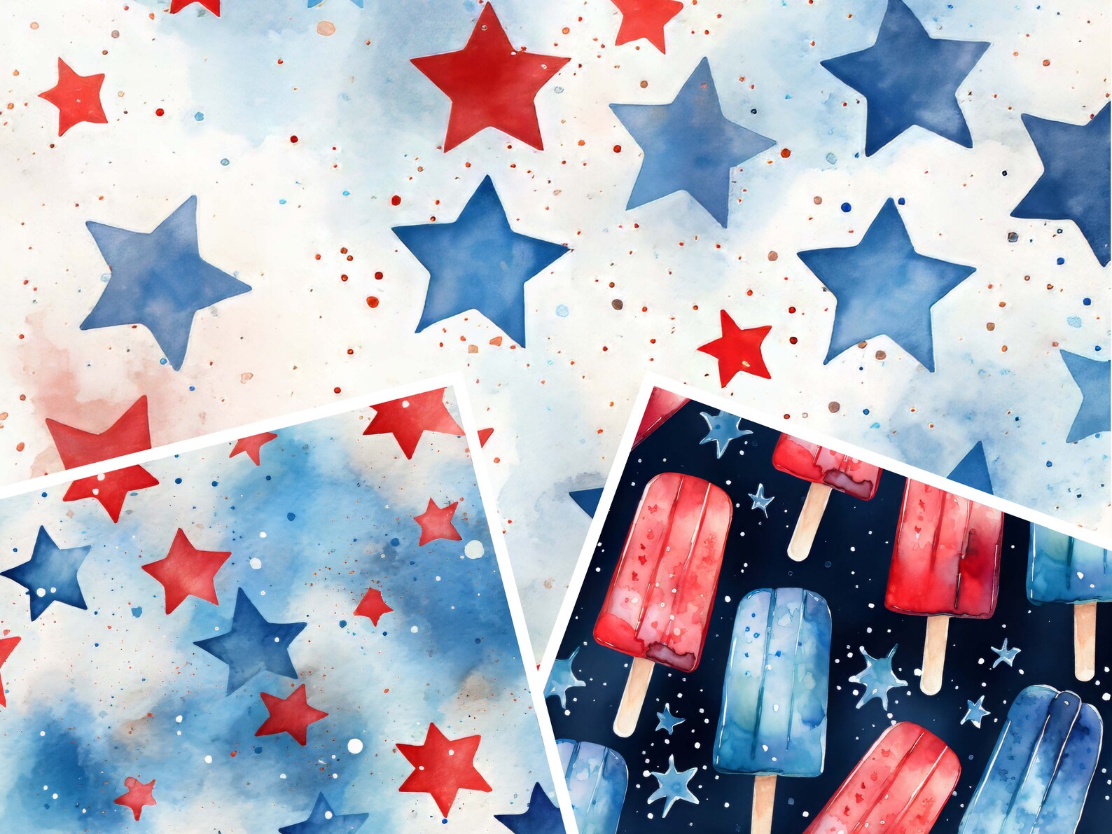 4th of July Digital, Stars and Stripes, 4th of July Papers, Usa Digital ...