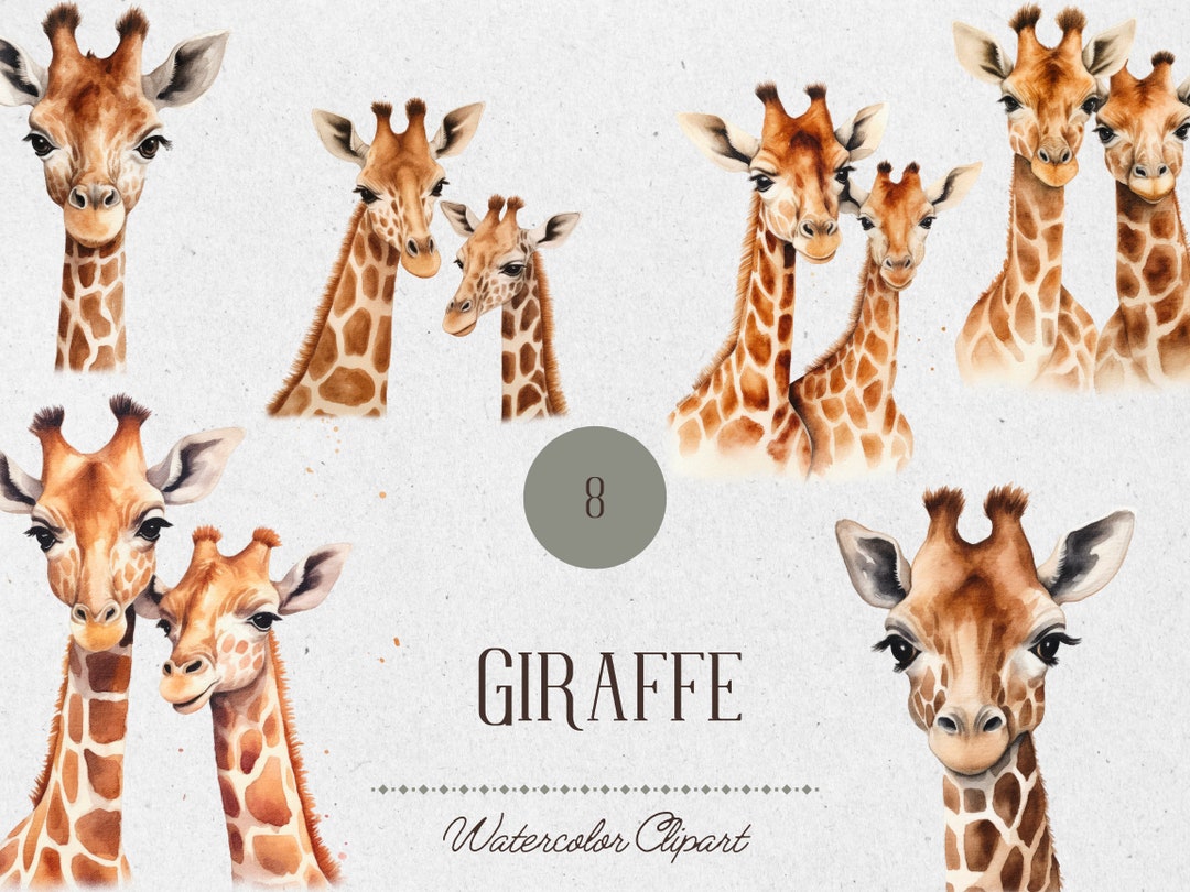 Watercolor Giraffe,watercolor Clipart,cute Giraffe Clipart,giraffe ...
