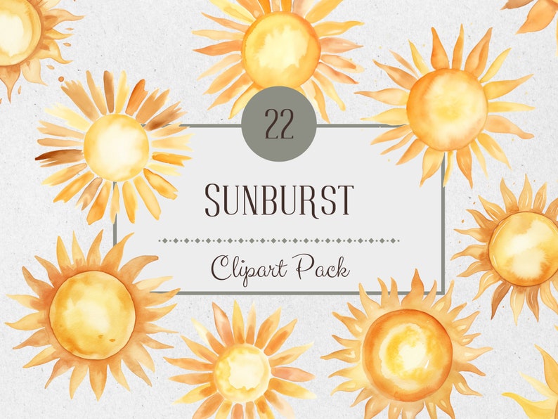 Watercolor Clipart, Summer Clipart, Summer Clip Art, Cute Sun Clipart ...
