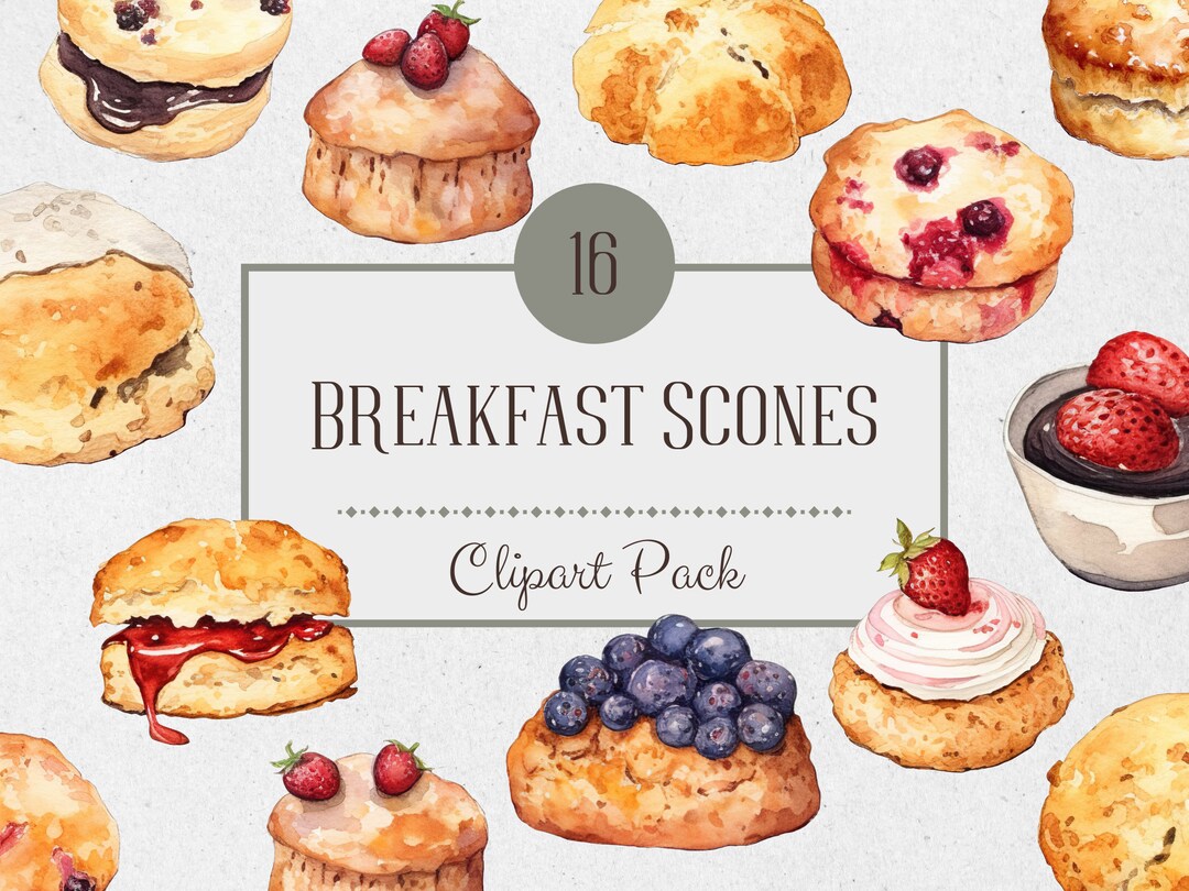 Dessert Clipart, Scone Clipart,bakery Clipart,clip Pack,blueberry Scone ...