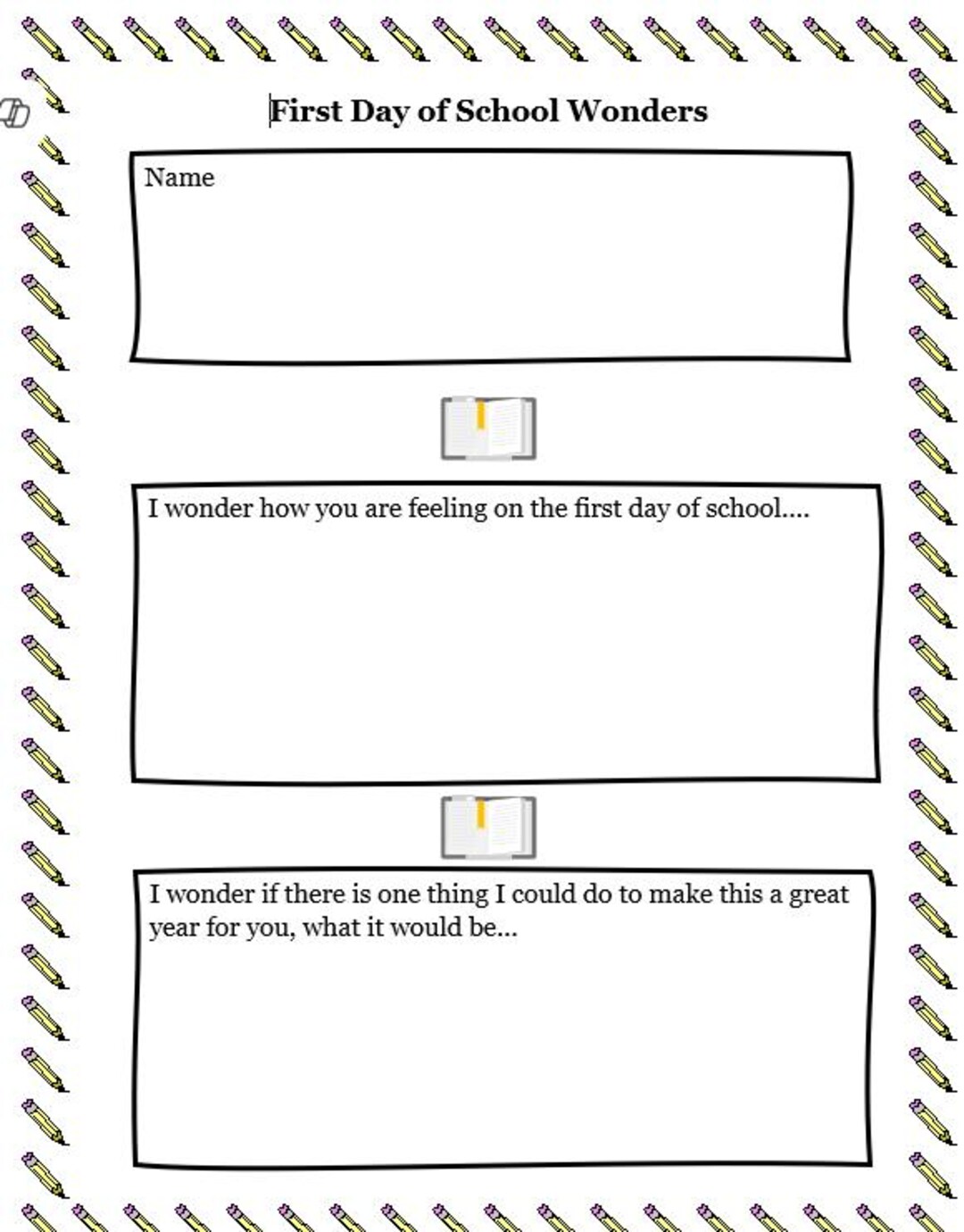 First Day of School Writing Activity for Lower Grades - Etsy