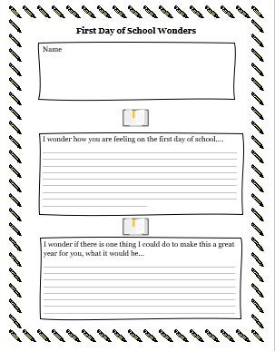 First Day of School Writing Activity/worksheet - Etsy