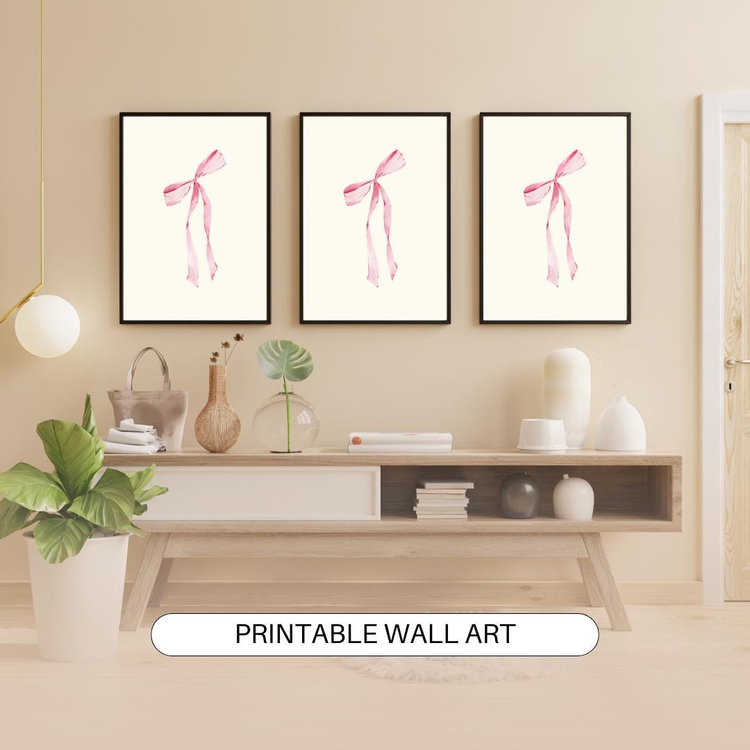 Pink Bow Wall Poster - Etsy