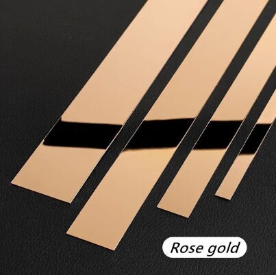 1 Roll Wall Sticker Stainless Steel Flat Decorative Lines Titanium Wall ...