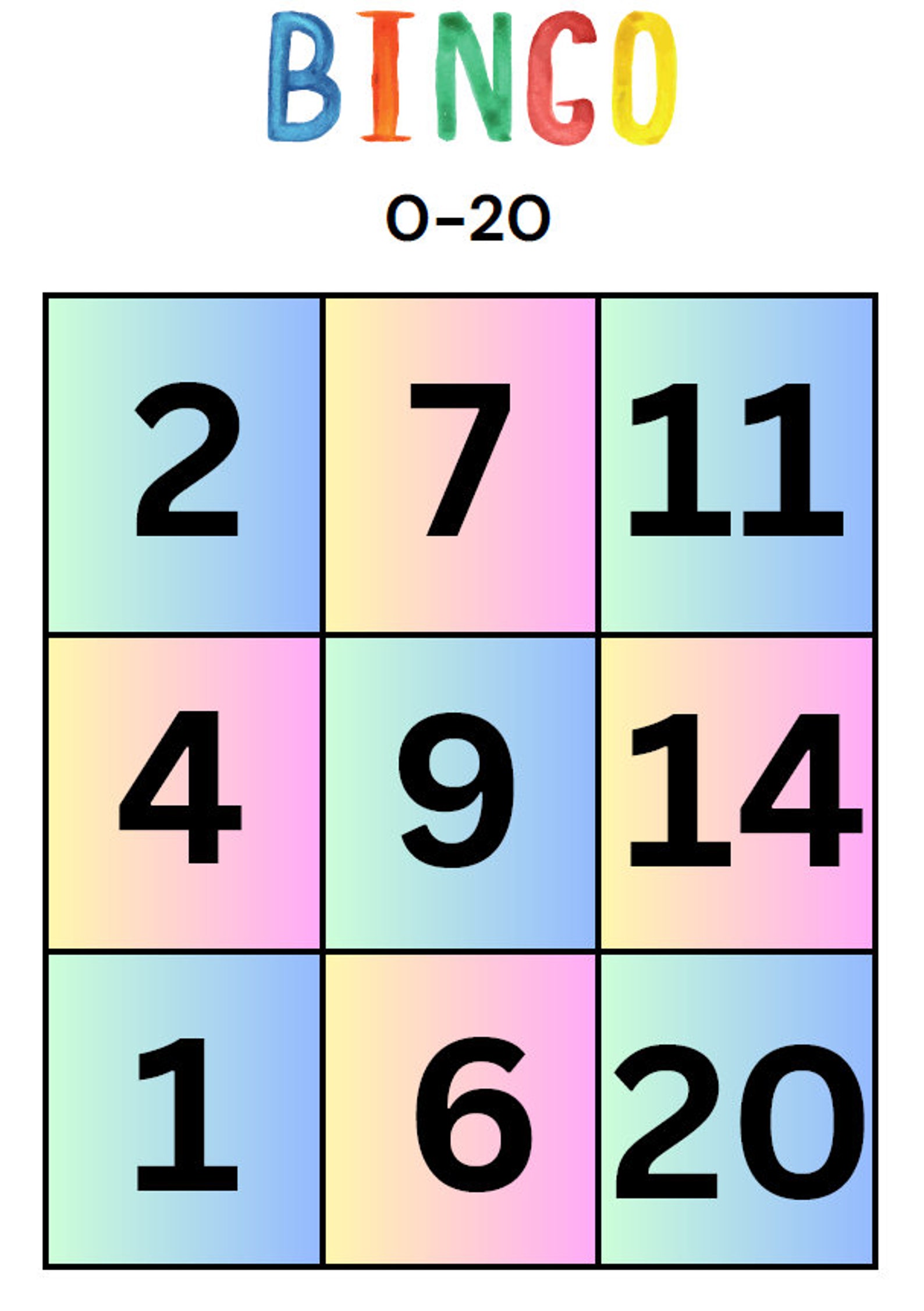 Bingo Number Game Preschoolers, Primary School , Numeracy Game - Etsy