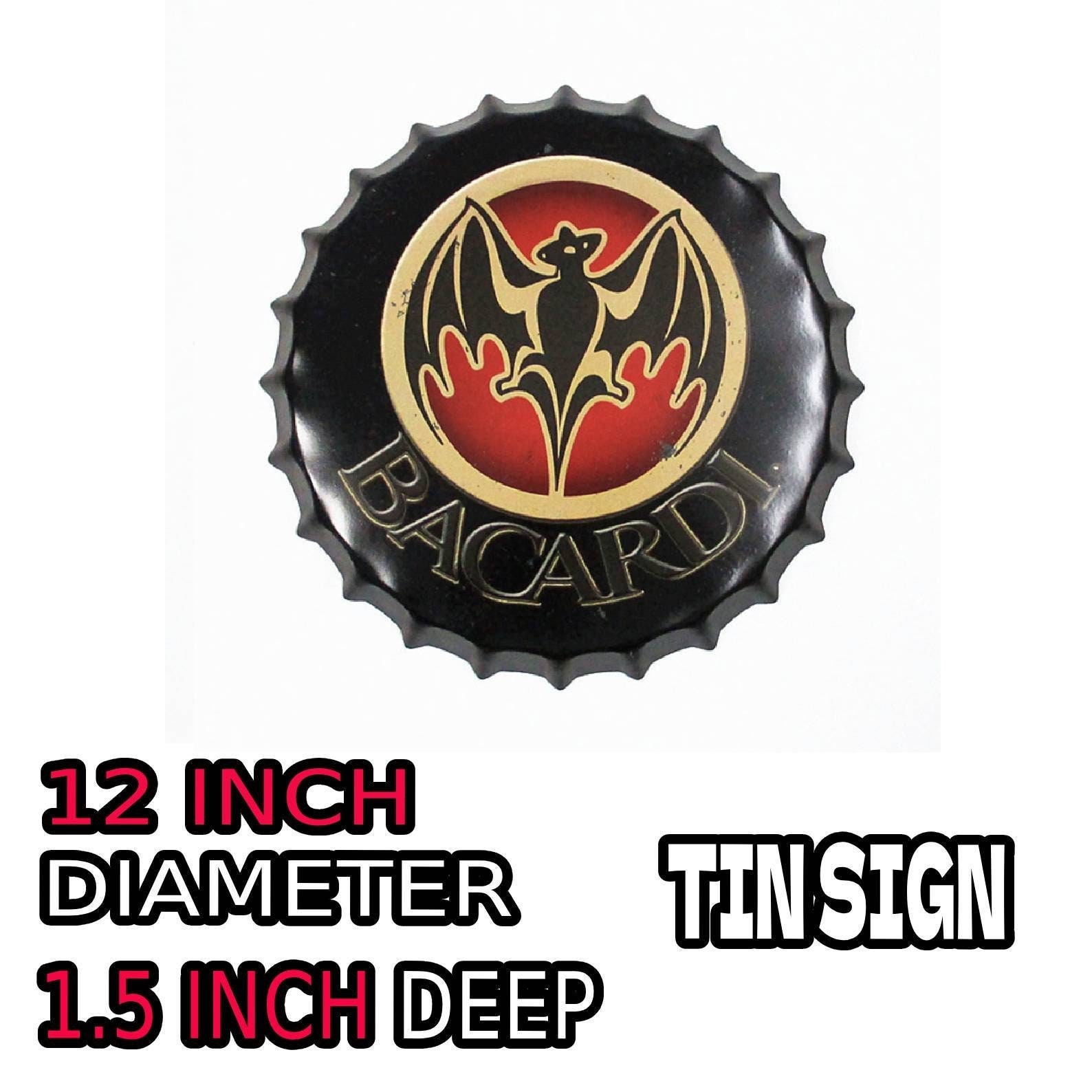 Wall Art Tin Metal Sign BACARDI Home Decor 12 Inch or 30 Cm Bar ...