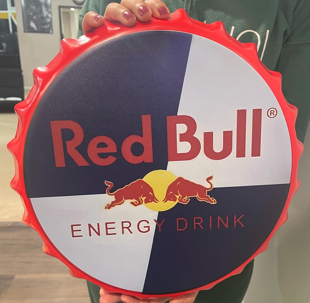 Wall Art Tin Metal Sign Red Bull Home Decor 12 Inch or 30 Cm Bar ...