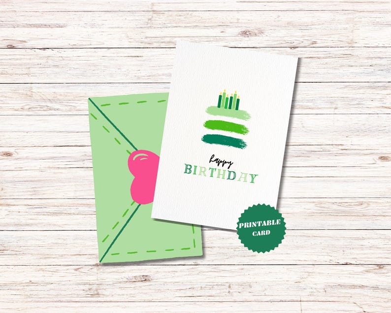 Printable Birthday Greeting Card Digital Birthday Cards Happy Birthday ...