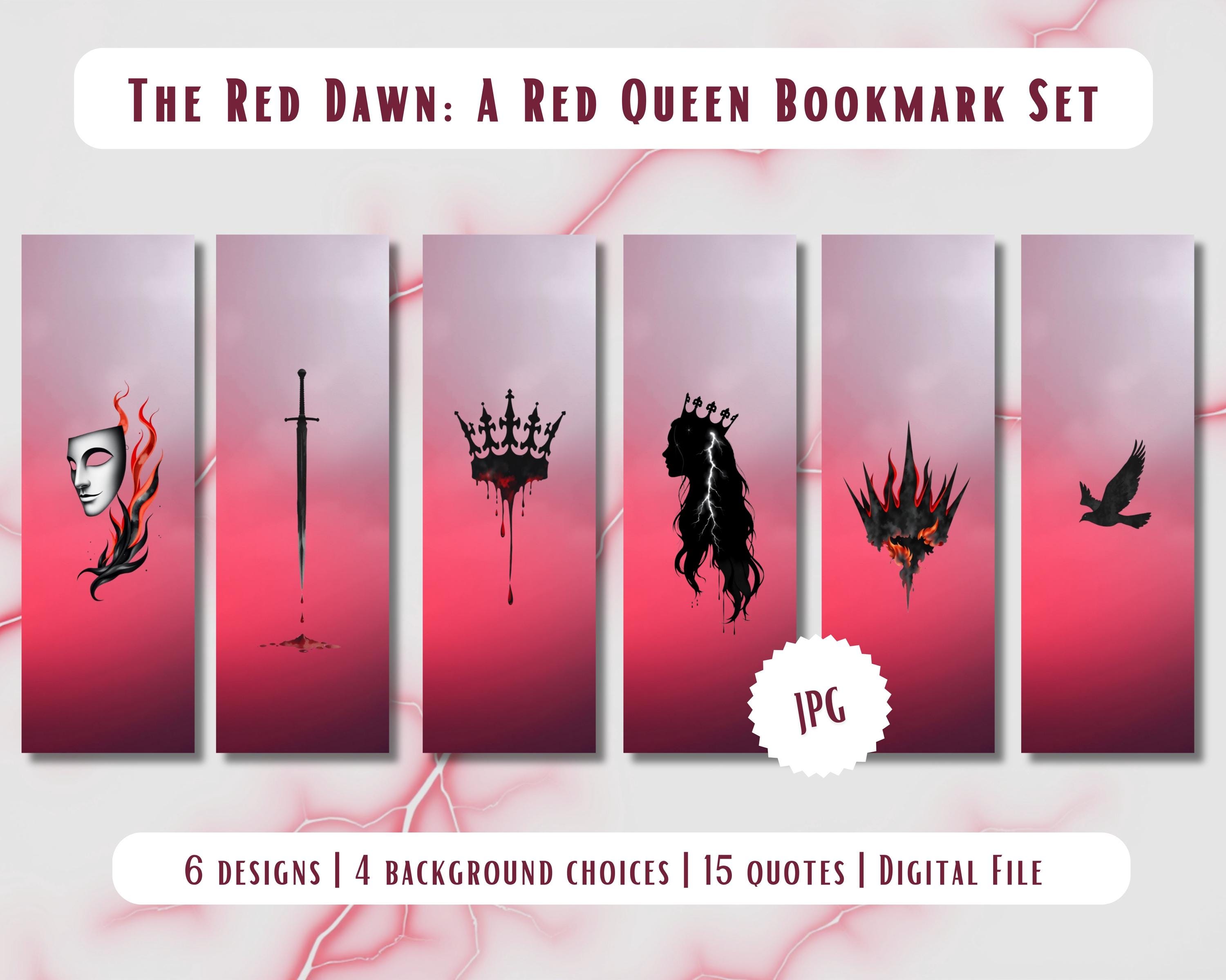 Red Queen-inspired Printable Bookmarks Minimalist Design Customizable ...