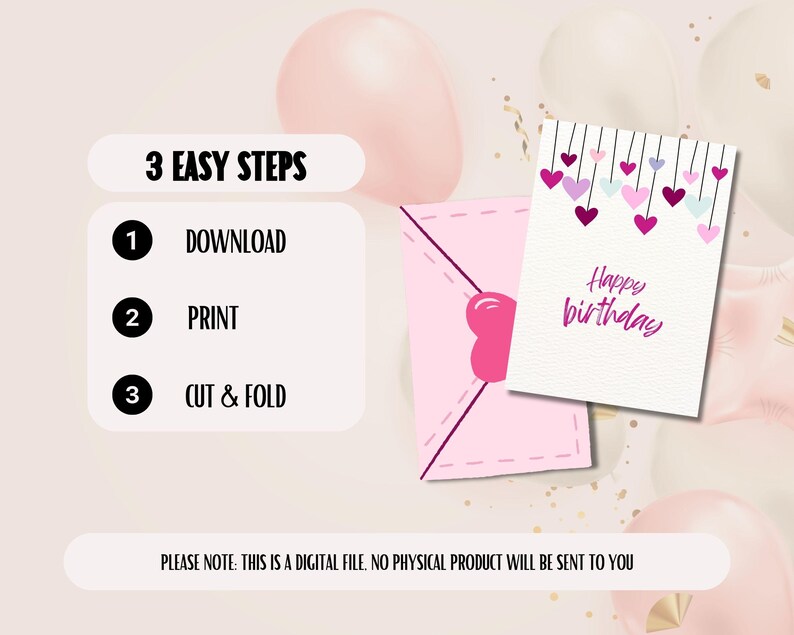 Printable Birthday Greeting Card Digital Birthday Cards Happy Birthday ...