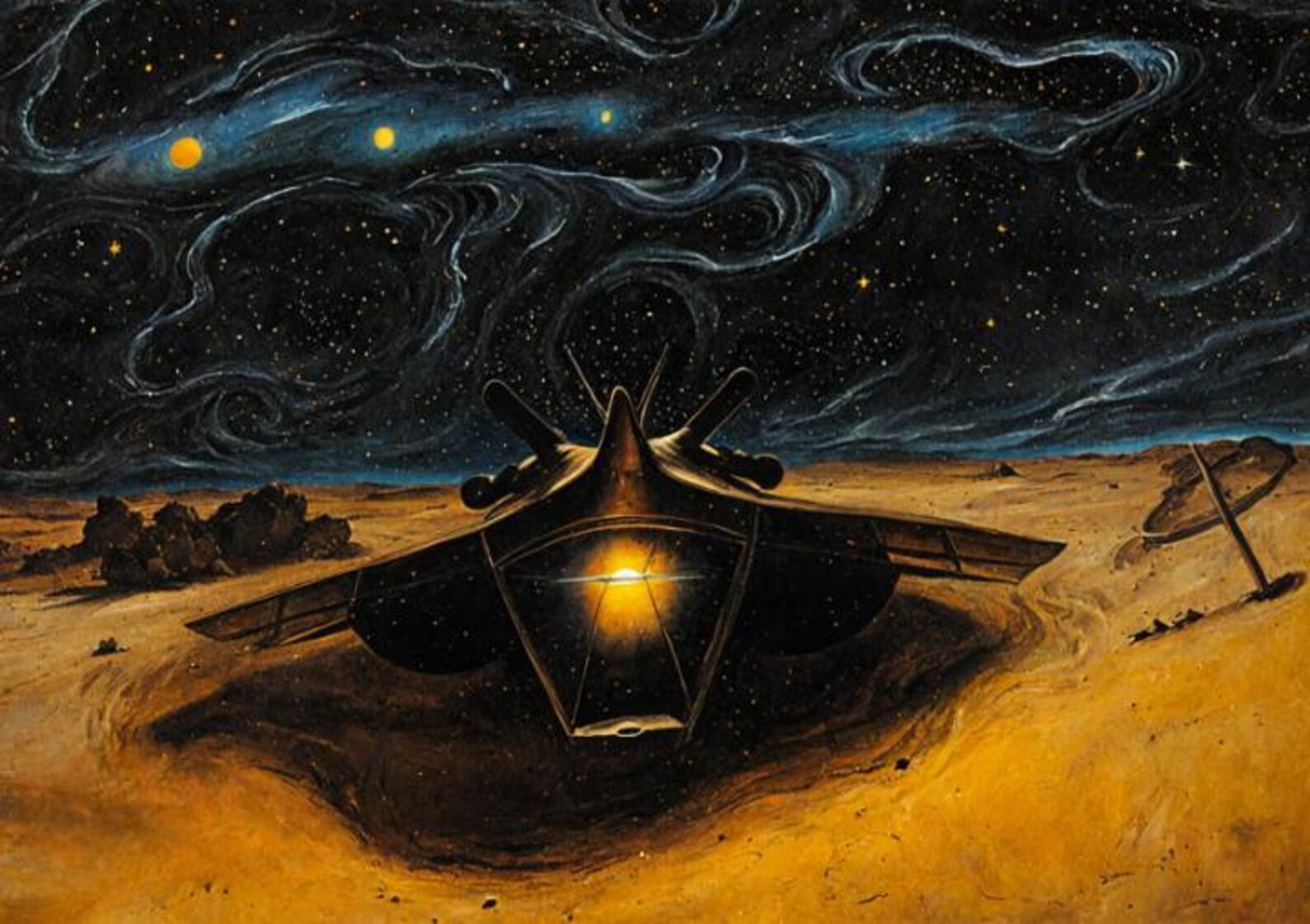 Fallen Angel in the Desert – Crashed Alien Art Print, Surreal Sci-fi ...