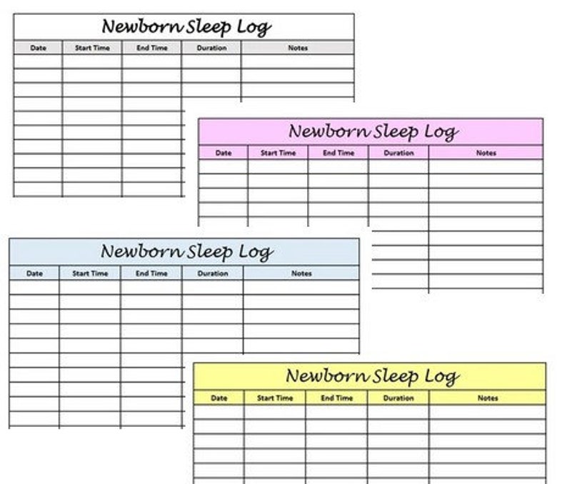 Editable and Printable Newborn Baby Sleep Tracker - Etsy