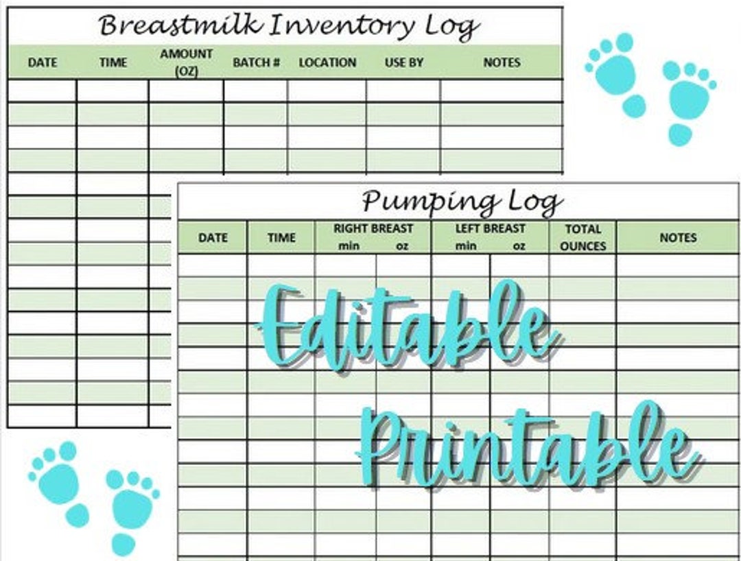 Editable and Printable Pumping Log and Breastmilk Tracking Log - Etsy