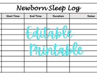 Baby Sleep Tracker Printable Sheet for Monitoring Sleep Patterns, Naps ...