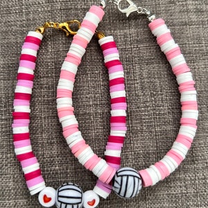 Volleyball Clay Bead Bracelets - Etsy
