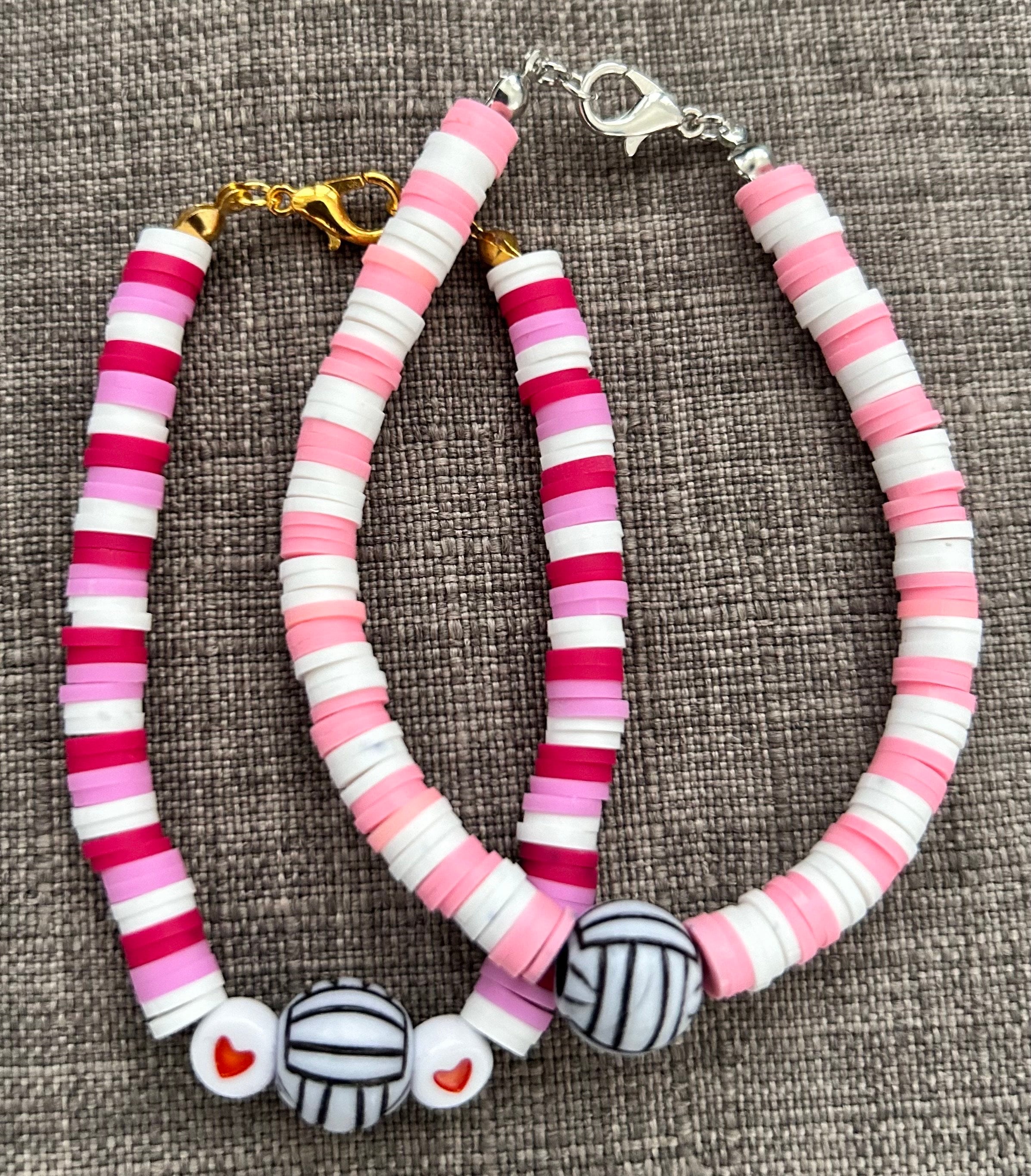Volleyball Clay Bead Bracelets - Etsy