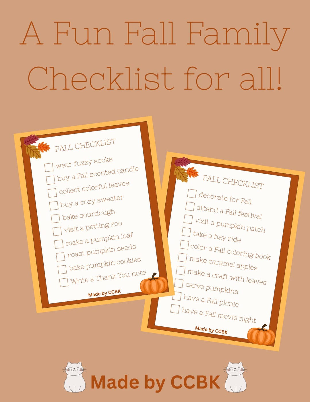 Fall Family Activity Checklist (digital Download) - Etsy