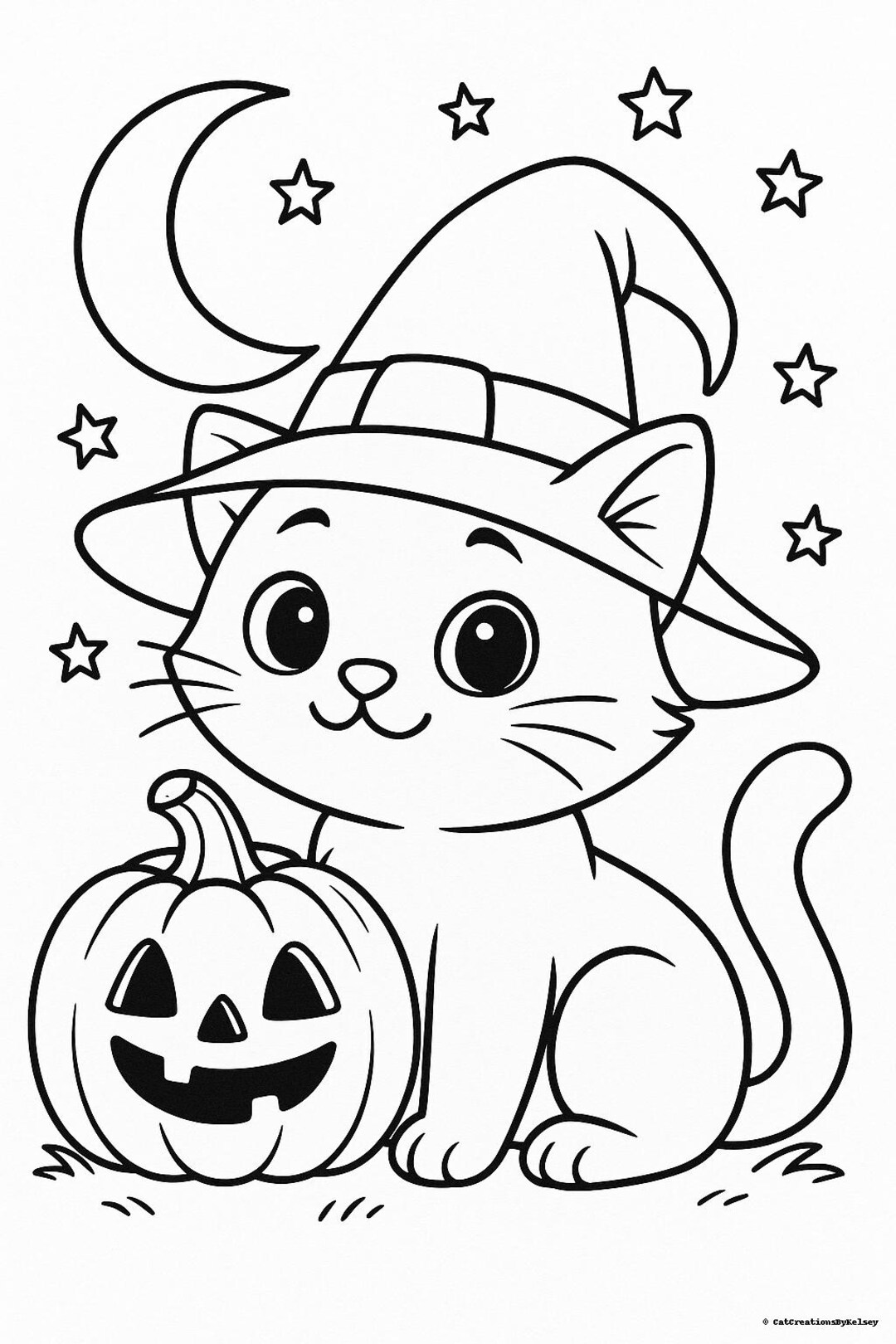 CCBK PRINTABLE Happy Meow-lloween Colorme - Etsy