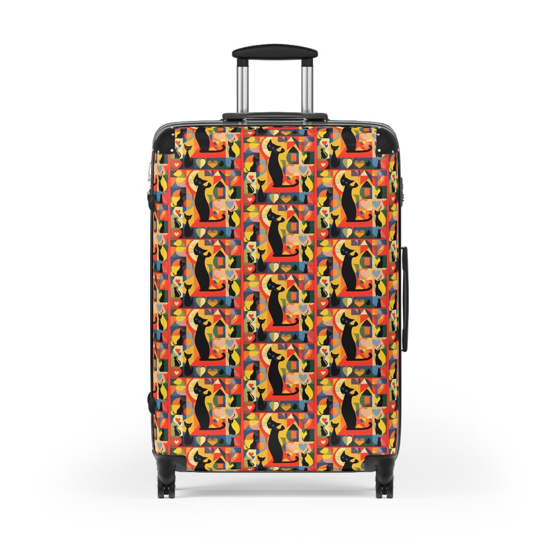Checkerboard Cat Suitcase Unique Design Stylish Travel - Etsy