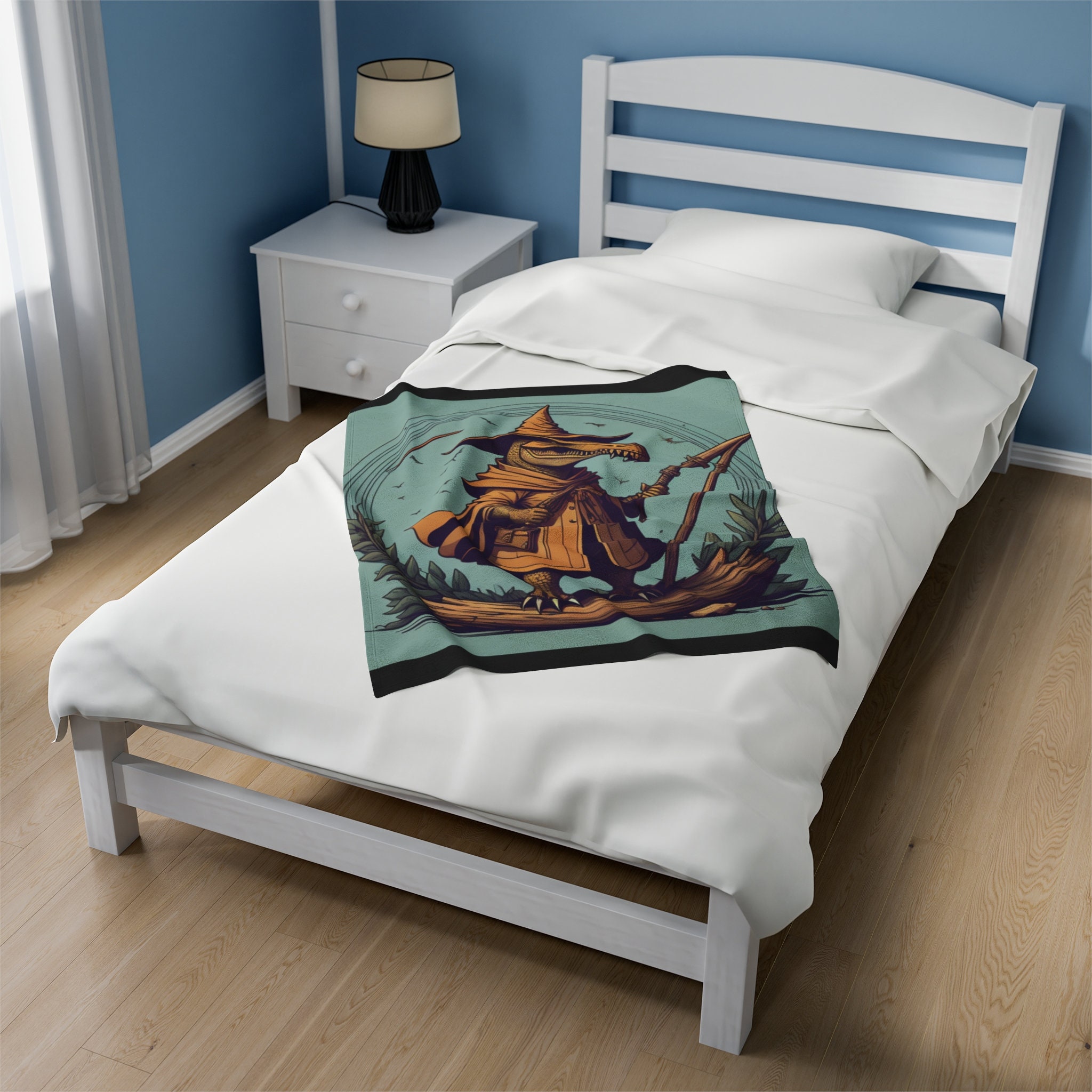 Dinosaur Wizard Blanket Velveteen Plush Enchanted Forest - Etsy