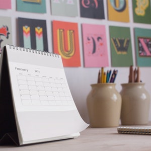 Simple Black and White Minimalist Monthly Calendar 12 Months 2024 ...