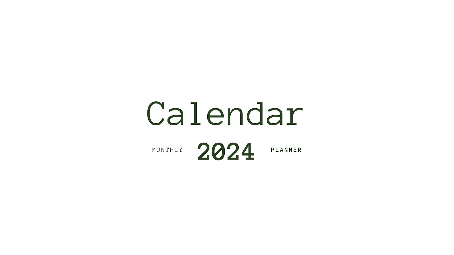 Simple Black and White Minimalist Monthly Calendar 12 Months 2024 ...