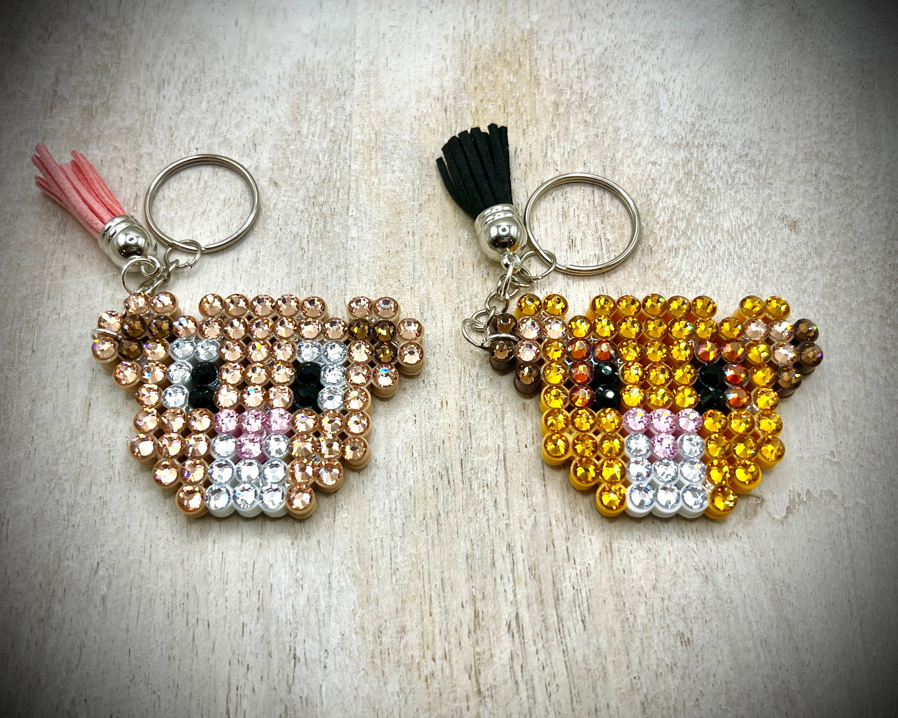 Lion King Simba and Nala Disney Key Chain / Bag Charm W/ Genuine Glass ...