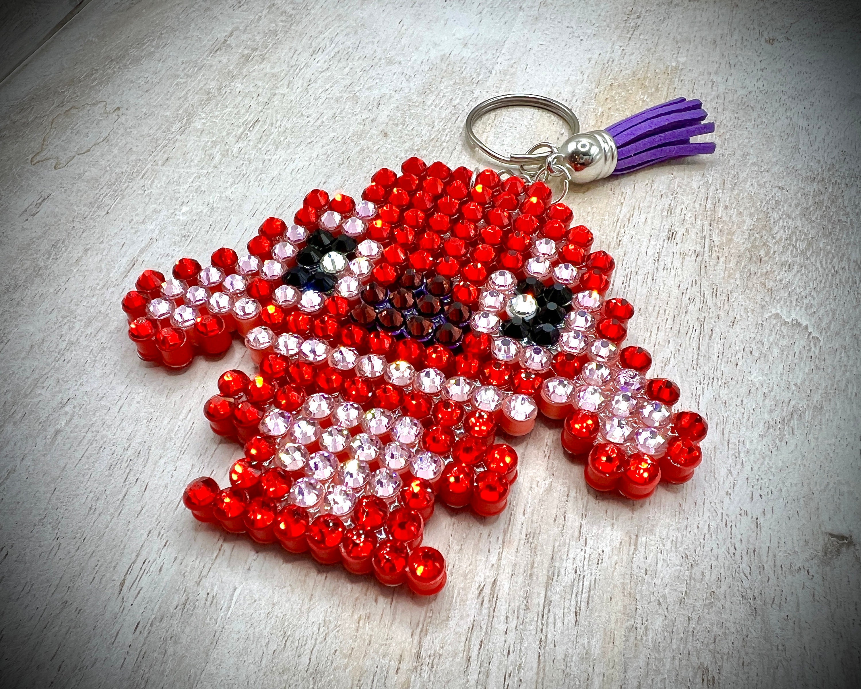 Disney Stitch, Angel, and Leroy Key Chain / Bag Charm W/ Genuine Glass ...