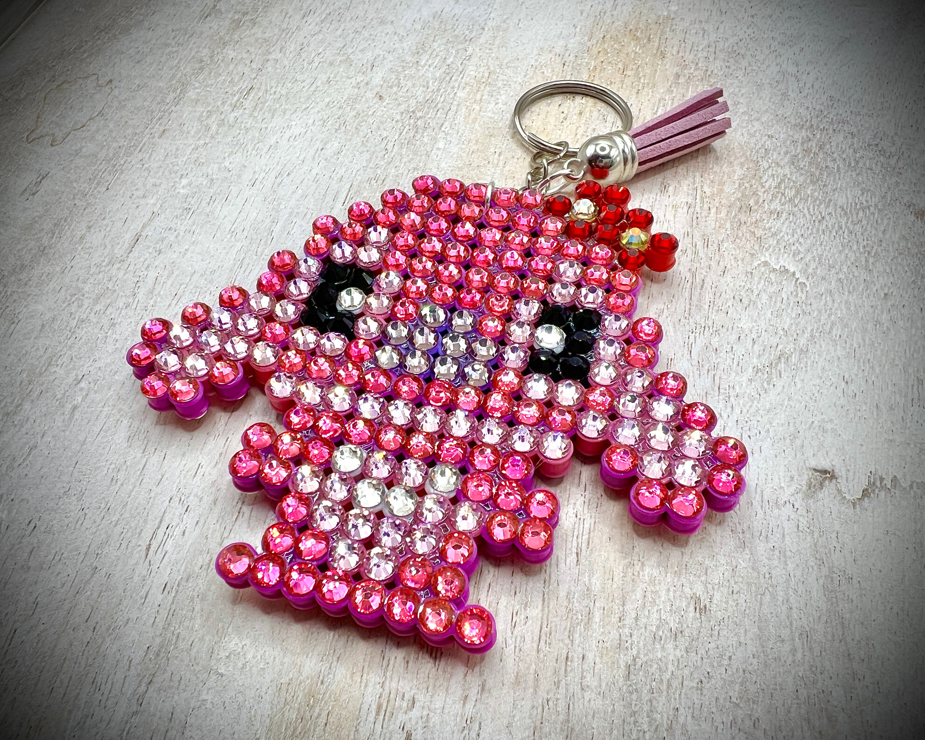 Disney Stitch, Angel, and Leroy Key Chain / Bag Charm W/ Genuine Glass ...