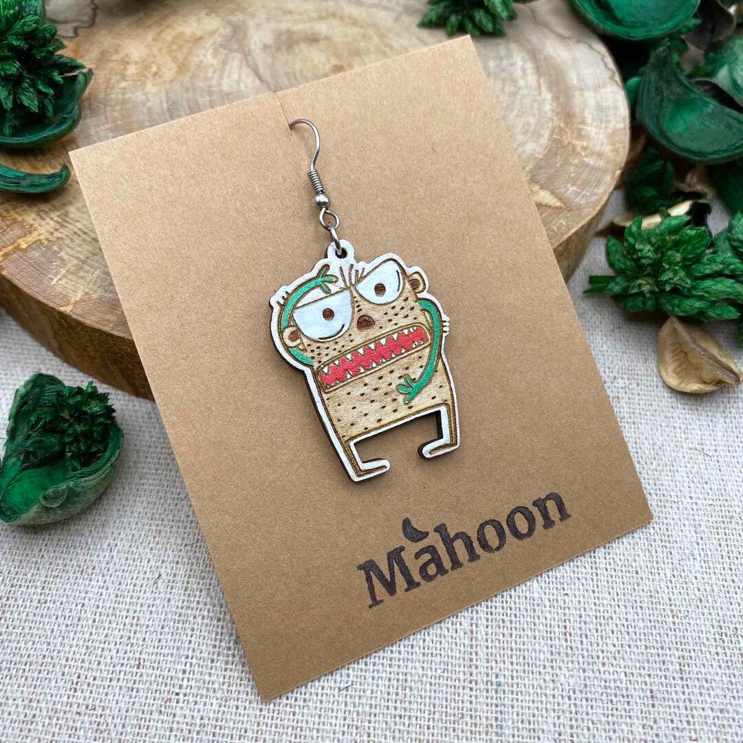 Funny Monster Earrings, Dangle Cartoon Monster Jewelry Gift Cute Gothic ...