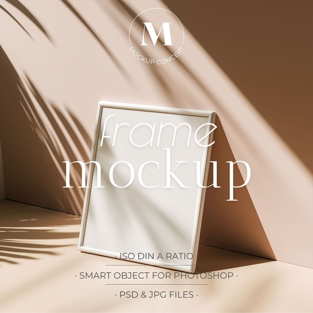 Retro Vibe Summer Frame Mockup 037 | Palm Tree Leafs Shadow Interior ...