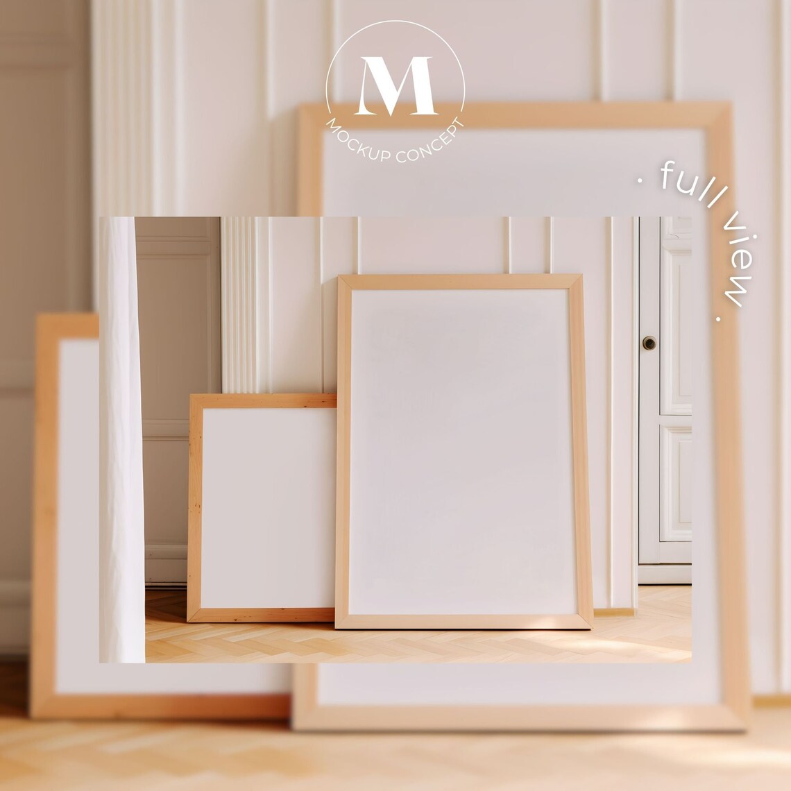 Double Frame White and Wood Photo Mockup 019 Minimal Interior Wall Art ...