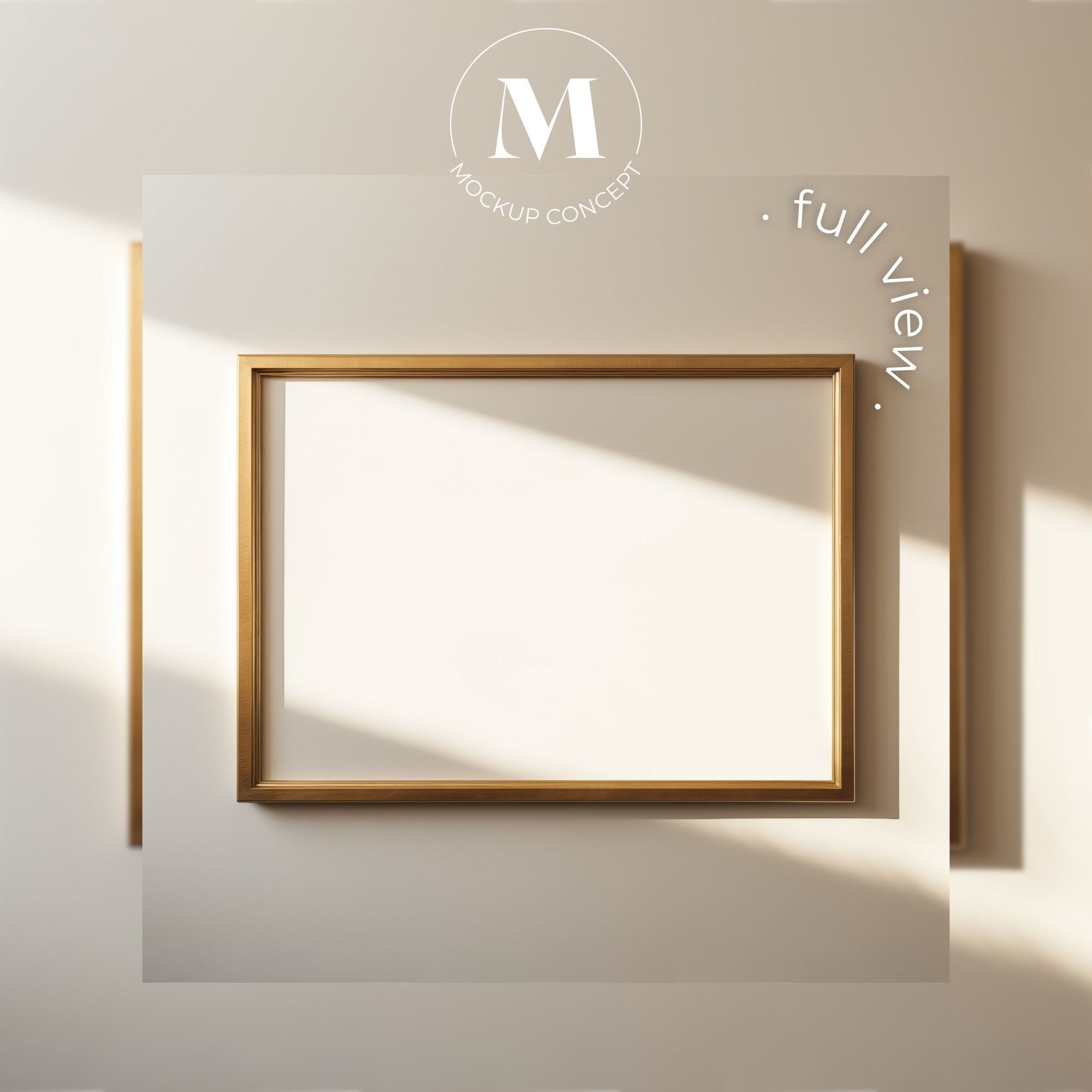 Gold Frame Horizontal Mockup 043 Elegant Wall A4 Golden Poster Template ...