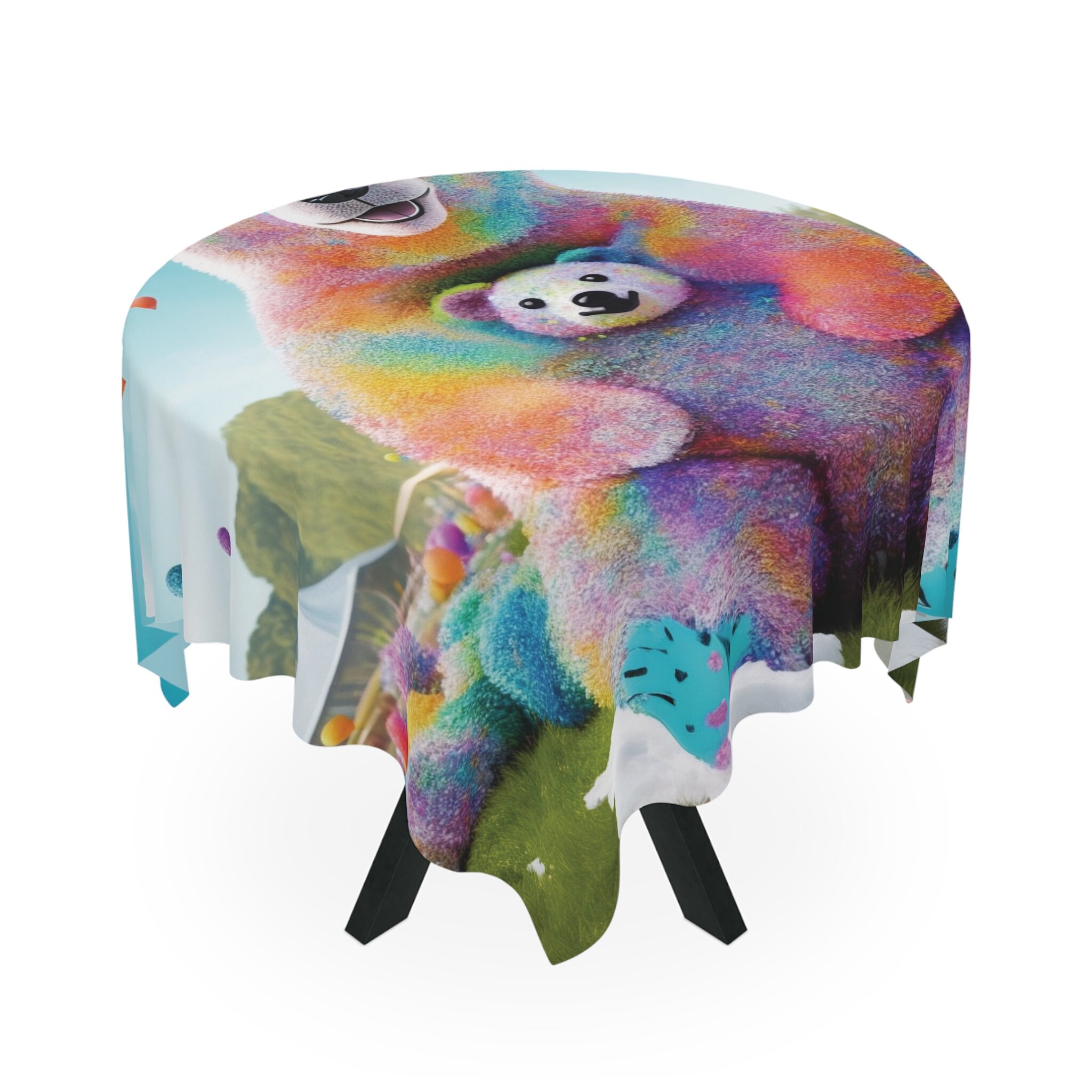 Bear Wonderland Table Covering Joyful Bear Table Decor Cheerful Animal ...
