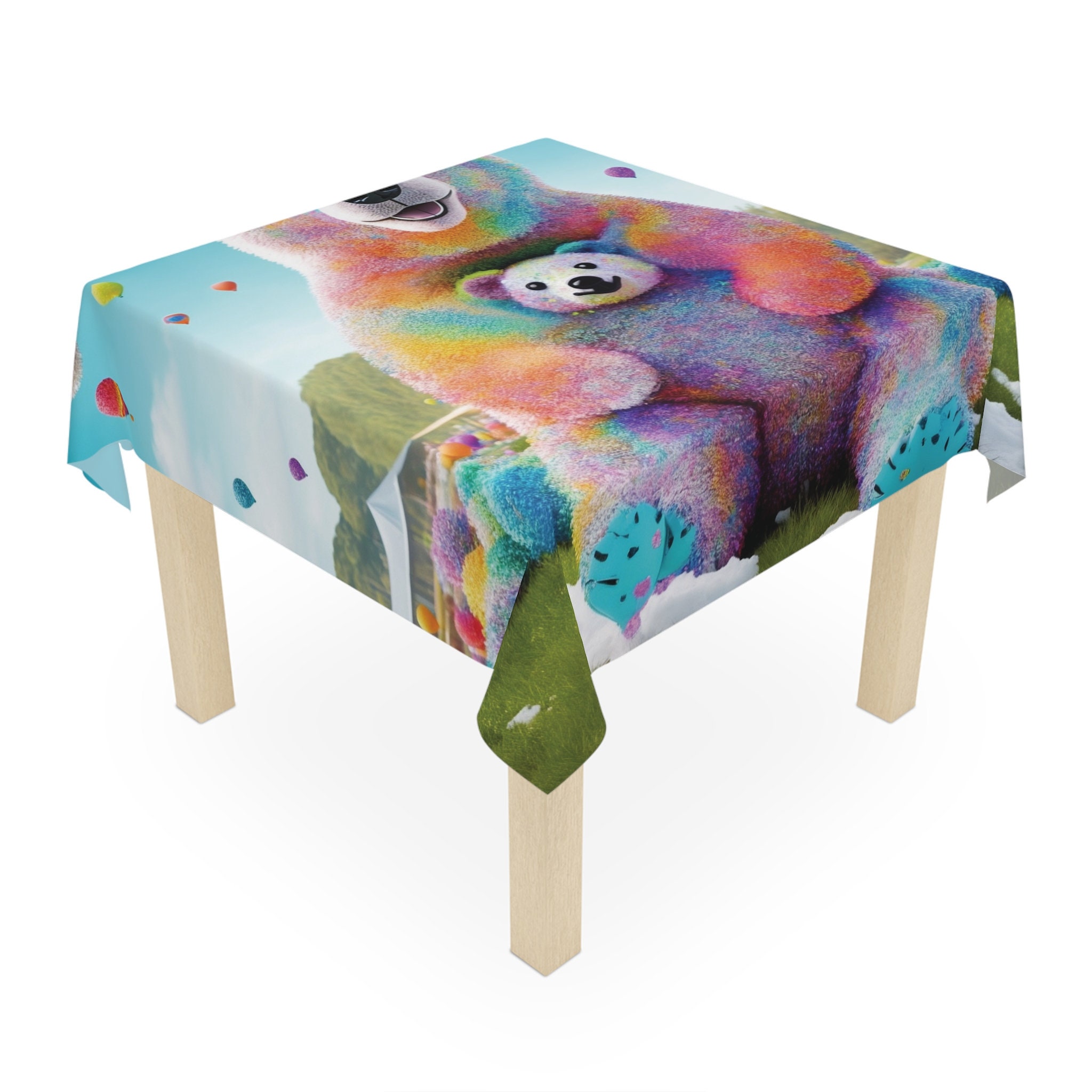 Bear Wonderland Table Covering Joyful Bear Table Decor Cheerful Animal ...