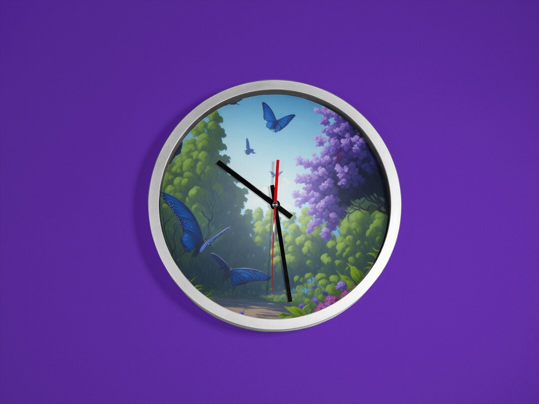 Sunlit Clock, Joyful Timepiece, Design Floral Wall Clock, Tree Themed ...