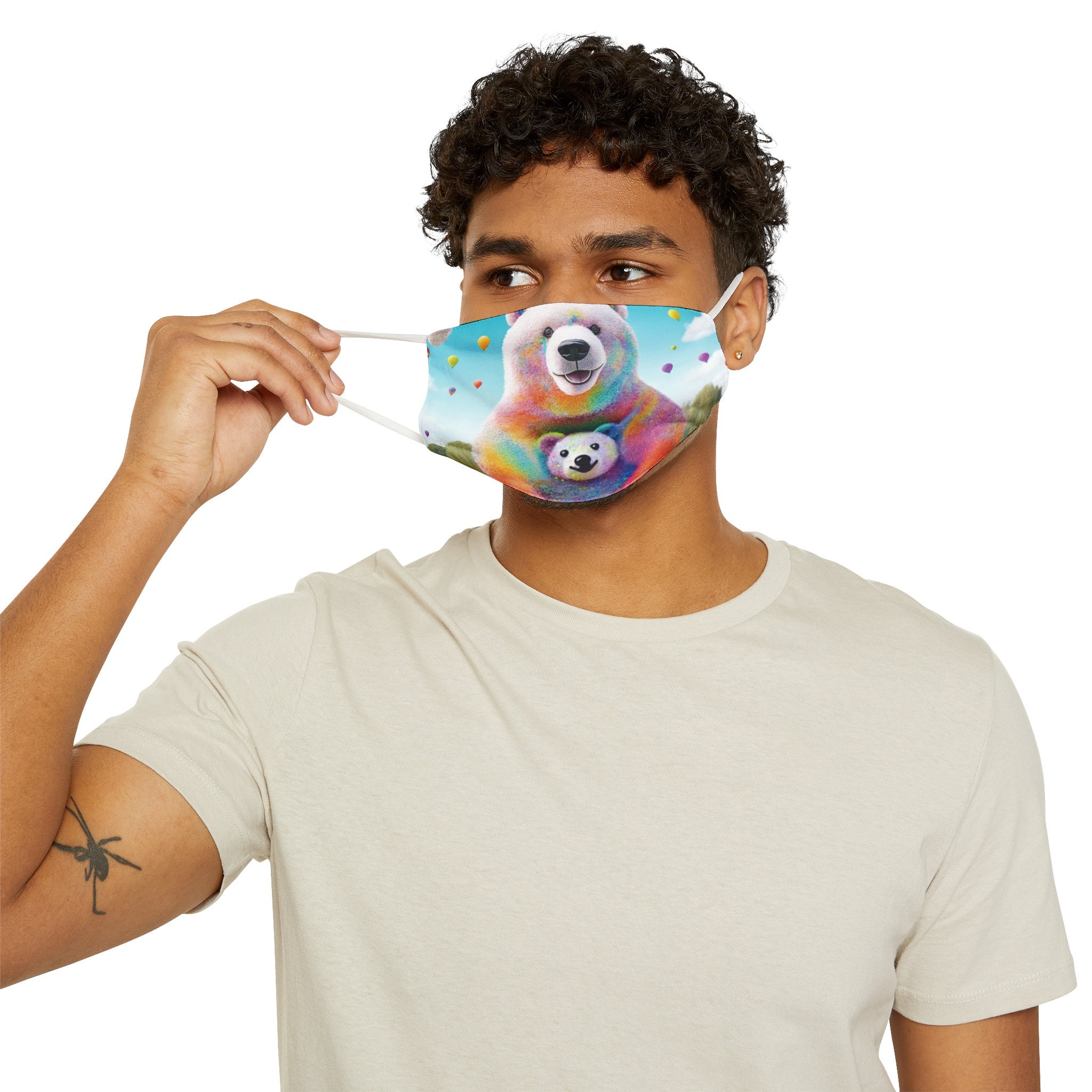 Colorful Animal Mask Bright Rainbow Bear Mask Bubbly Bear - Etsy