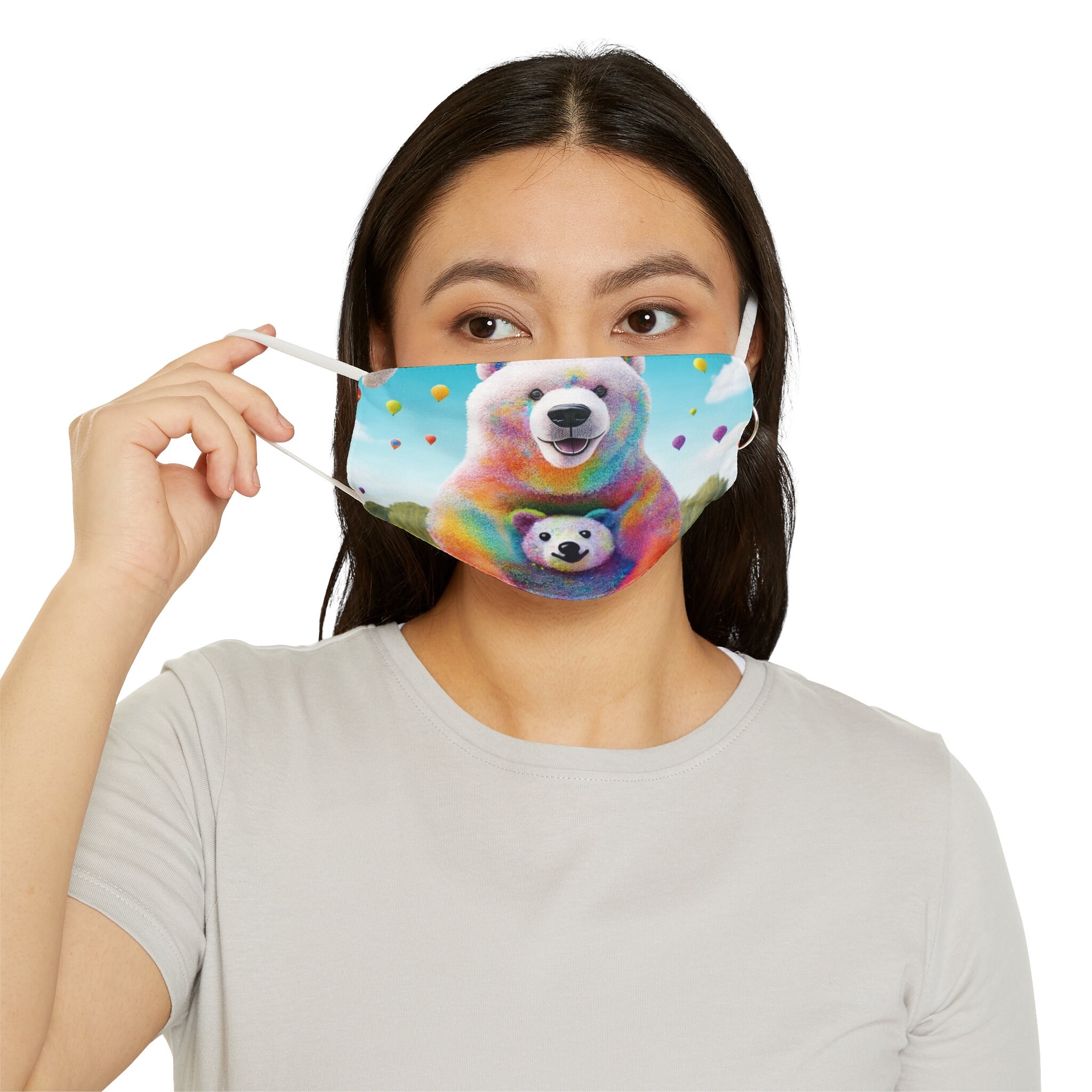 Colorful Animal Mask Bright Rainbow Bear Mask Bubbly Bear - Etsy