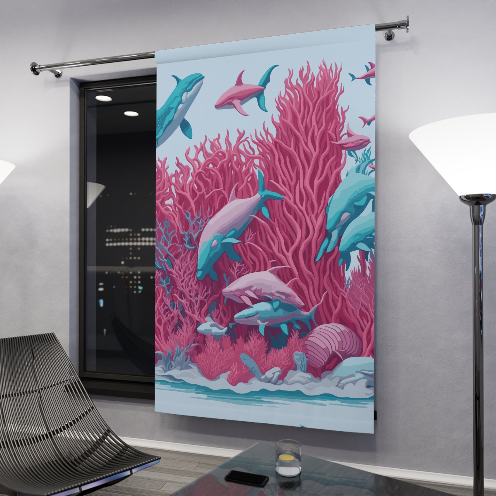 Ocean Themed Curtains Aqua Blue Starfish Decor Beach Sand - Etsy