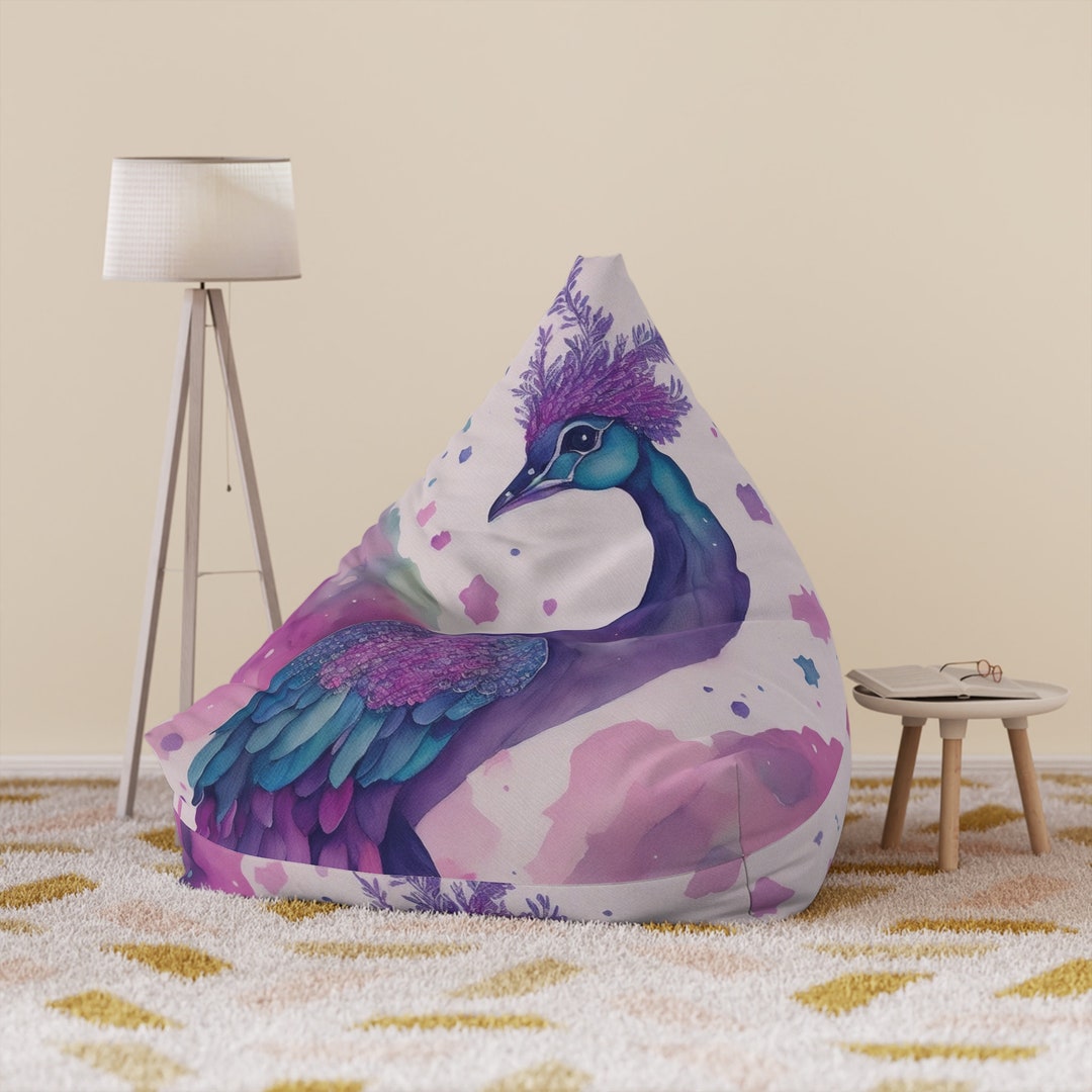 Pink Peacock Bean Bag Cover Peacock Bean Bag Fantasy Pink Peacock Bean Bag Pink Peacock Chair ...