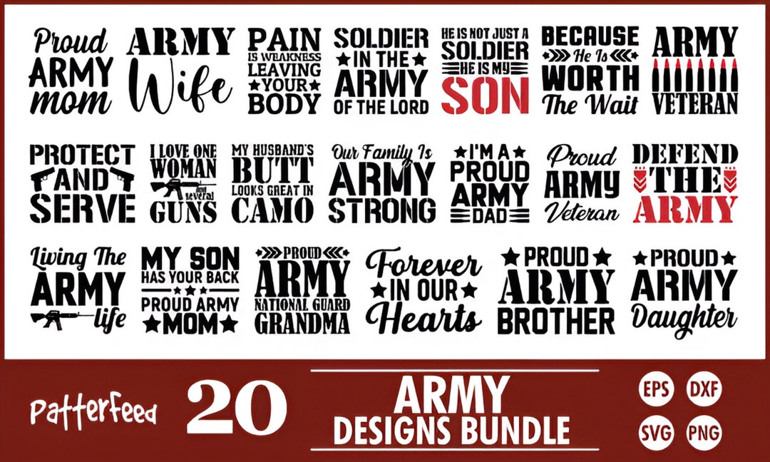 20 Army SVG Bundle Military Svg Bundle Soldier Svg US Army - Etsy