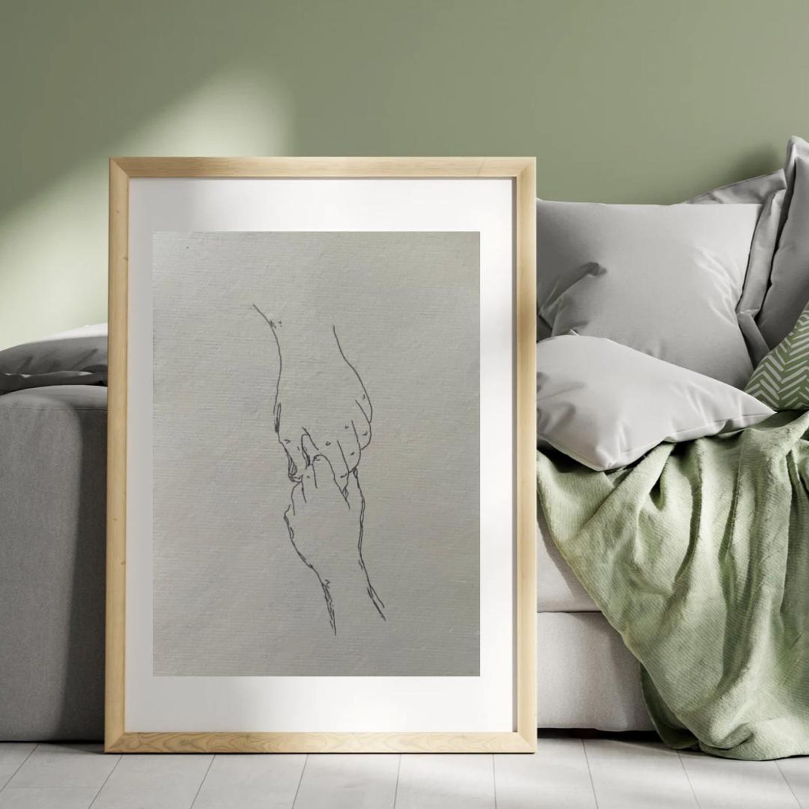 Holding Hands Art Print. Line Drawing Art. Original Art Print ...