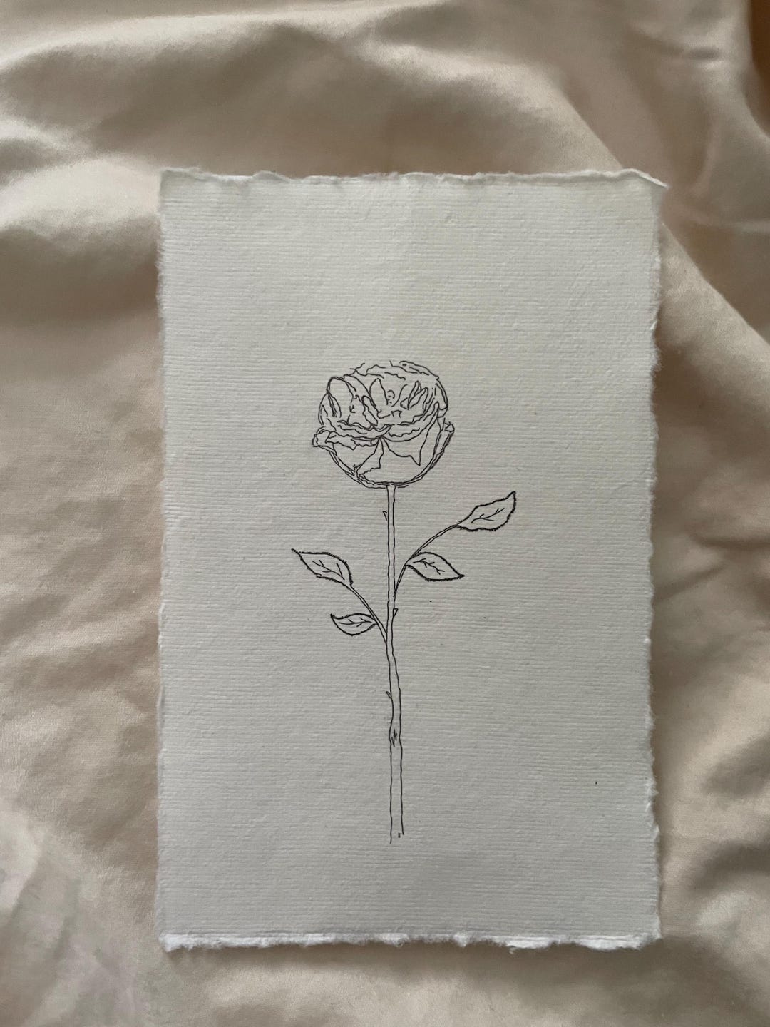 Neutral Rose Wall Art Print. Line Drawing Art. Original Art Print ...