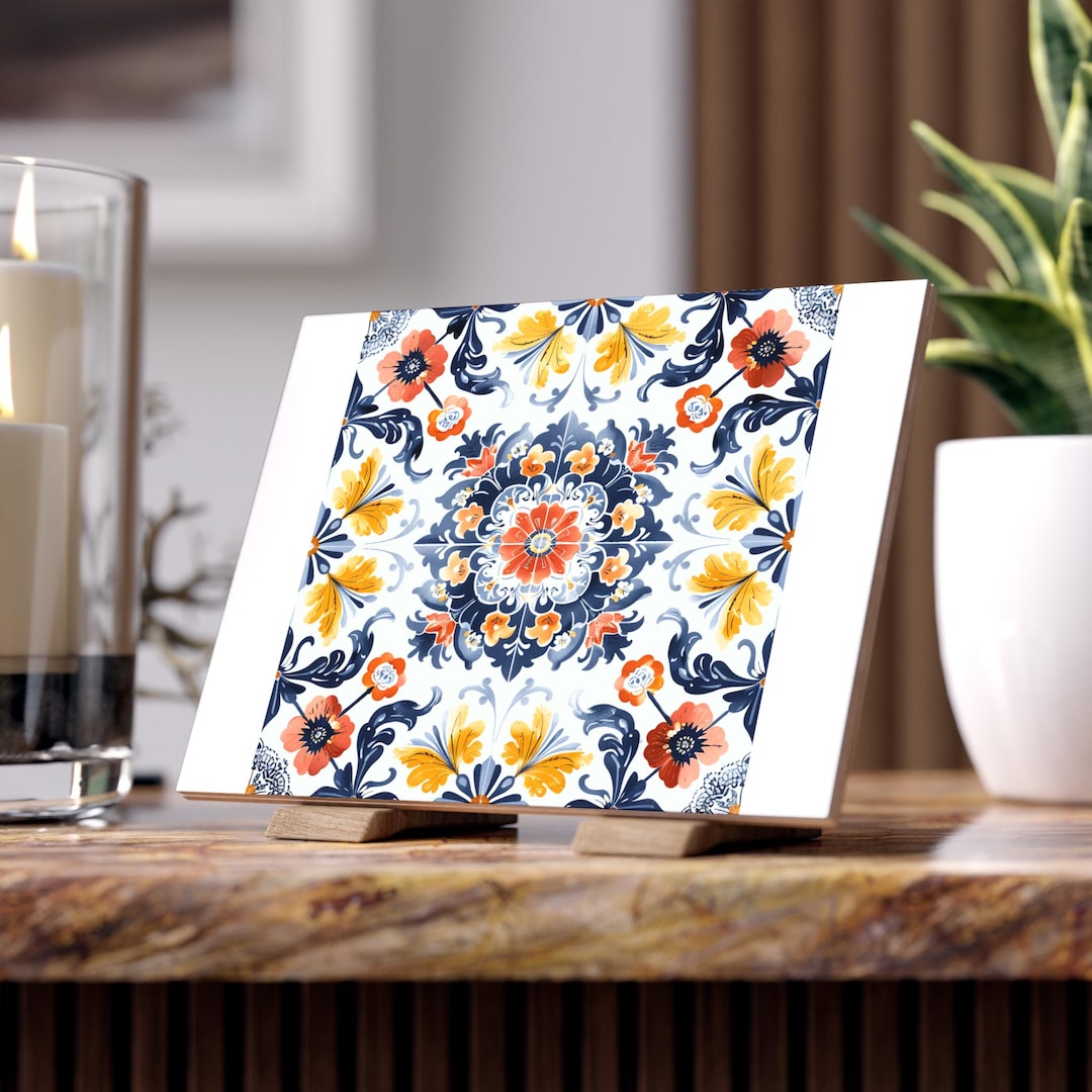 Ceramic Tile Dutch Folk Motif, Glossy or Matte Finish - Home Decor ...