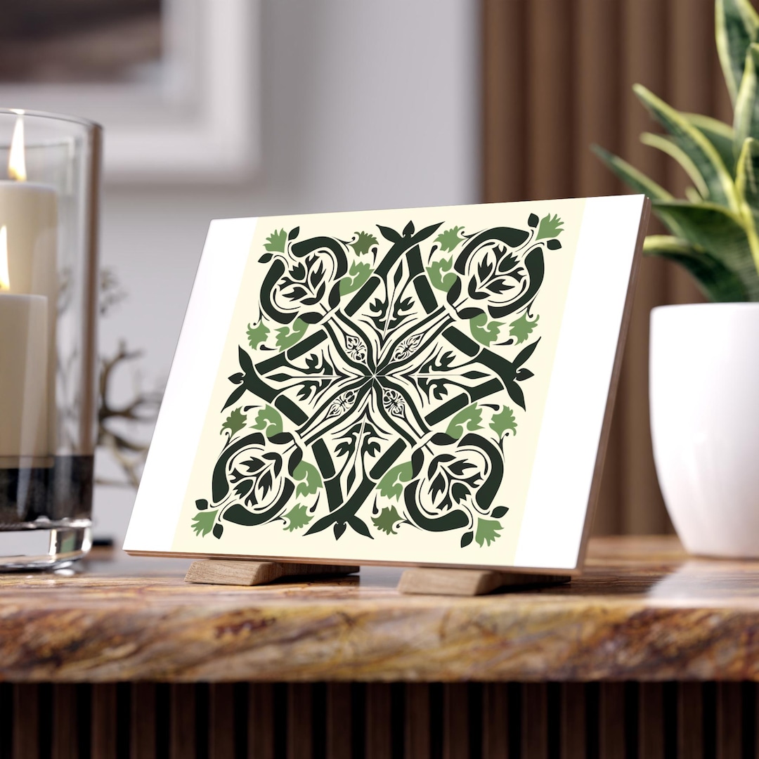 Ceramic Tile, Irish Folk Motif, Glossy or Matte Finish, Home Decor ...