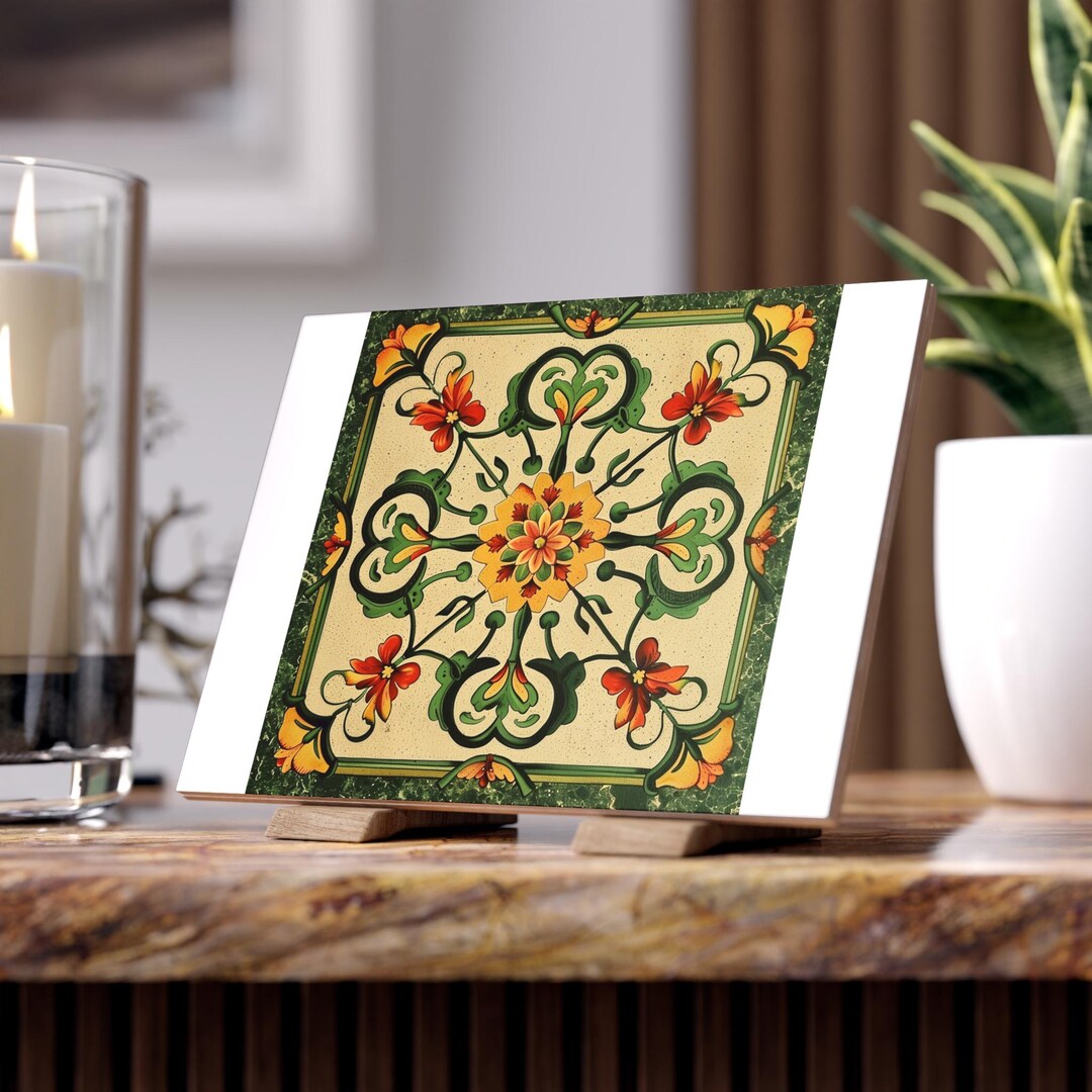 Ceramic Tile, Irish Folk Motif, Glossy and Matte Finish, Home Decor ...