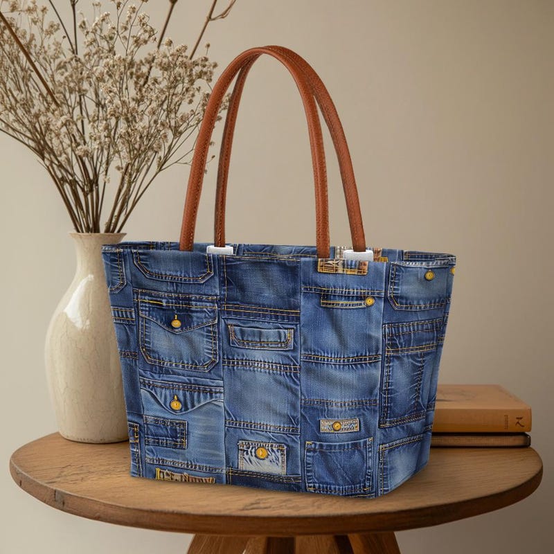 Large Denim Bag - Etsy