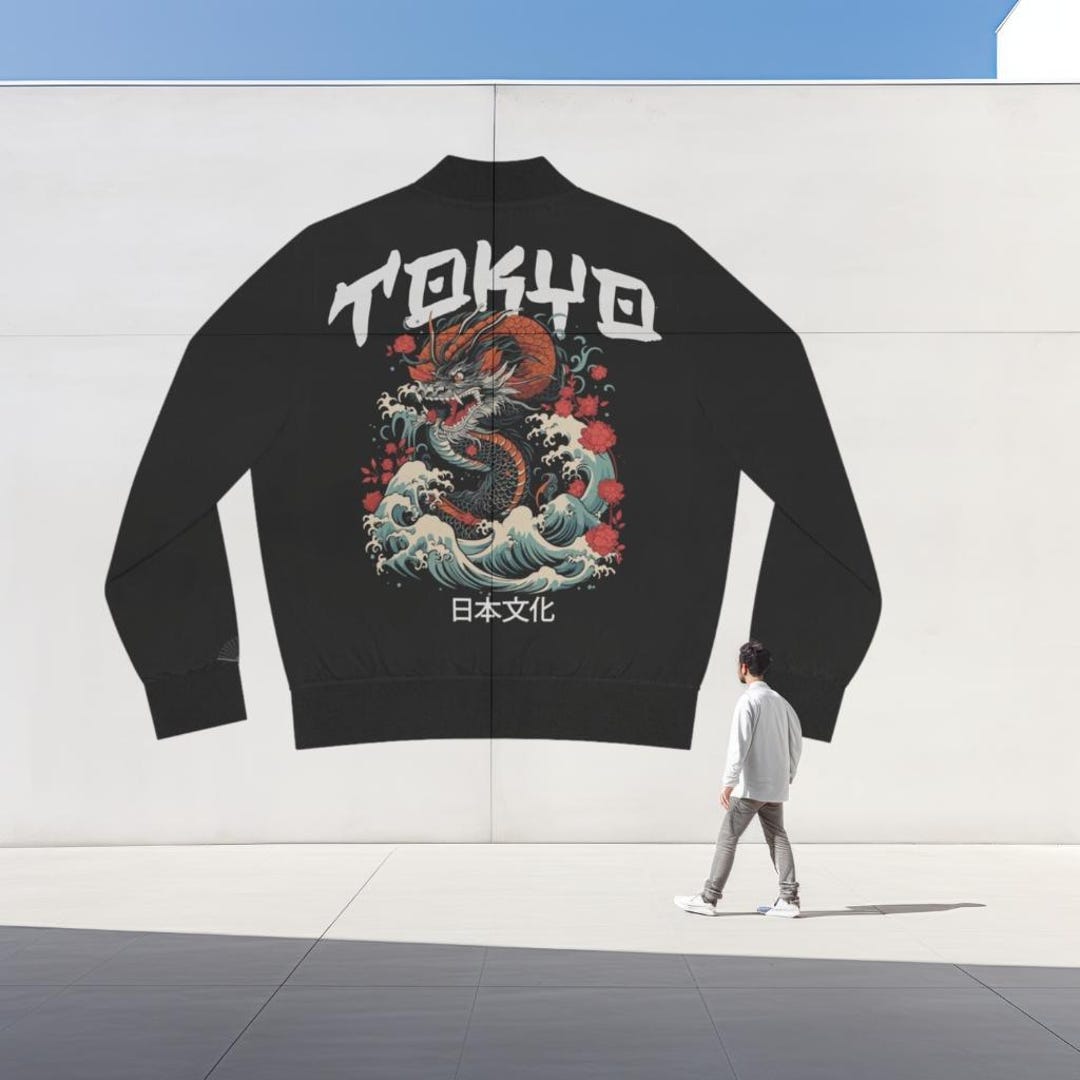 Japanese Dragon Women's Bomber Jacket - Unique Dragon Design Outerwear ...
