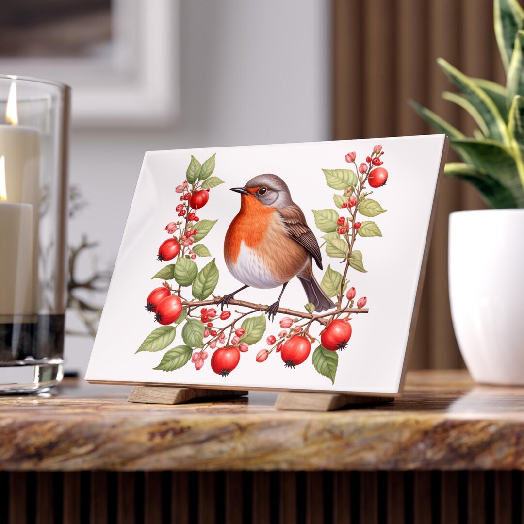 Red Robin Photo Tile for Home Decor,ceramic Photo Tile,red Robin ...