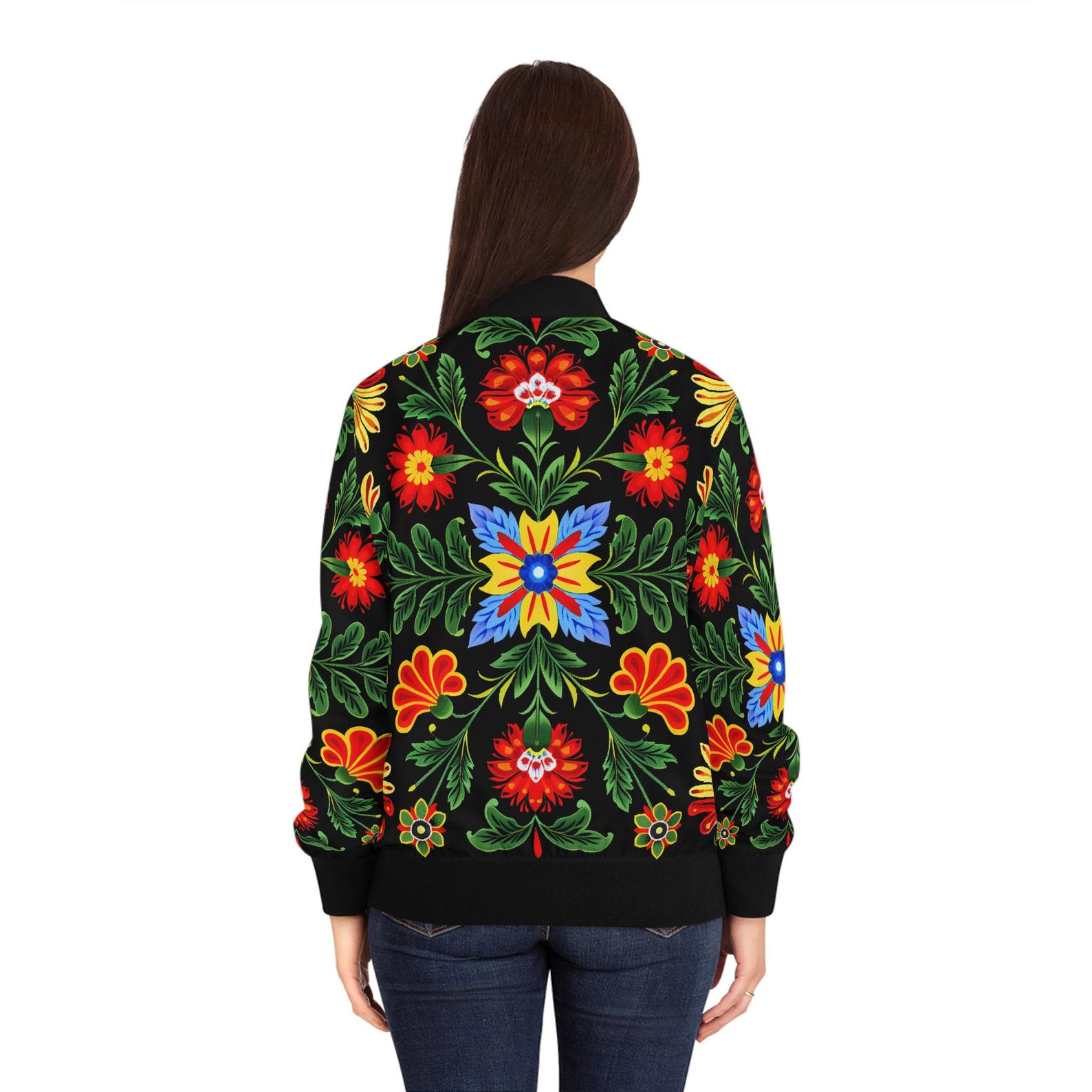 Unique Women's Bomber Jacket With Hungarian Folk Motif Decoration ...